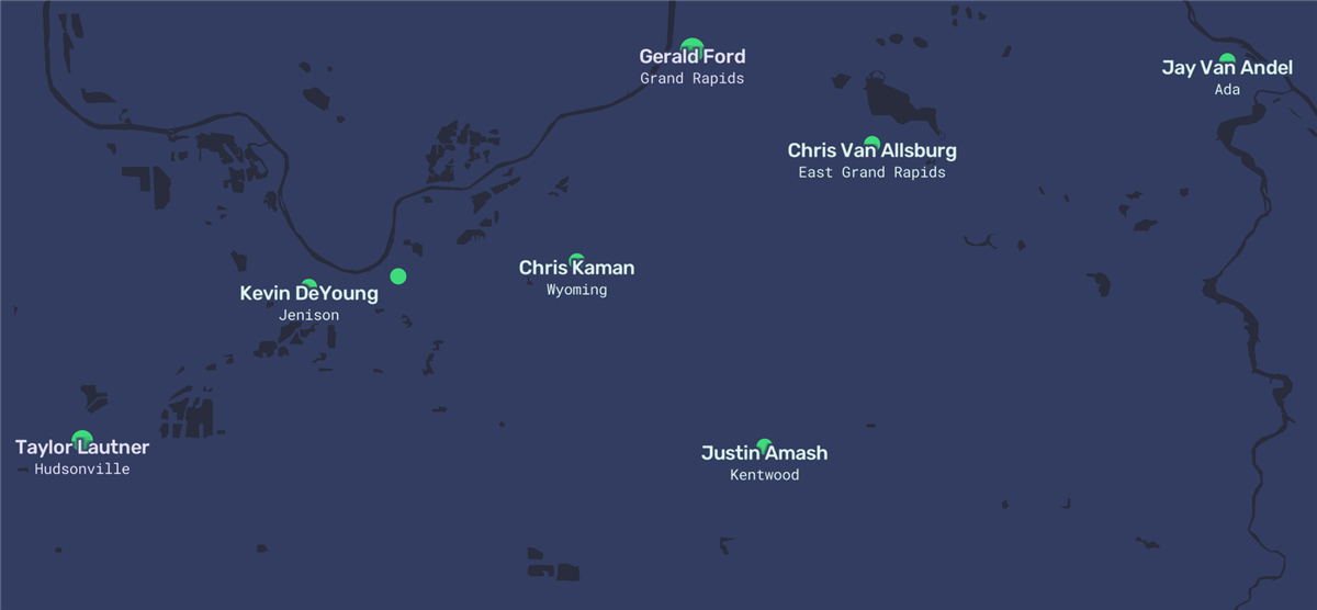 Map that shows people most looked up on Wikipedia by city
