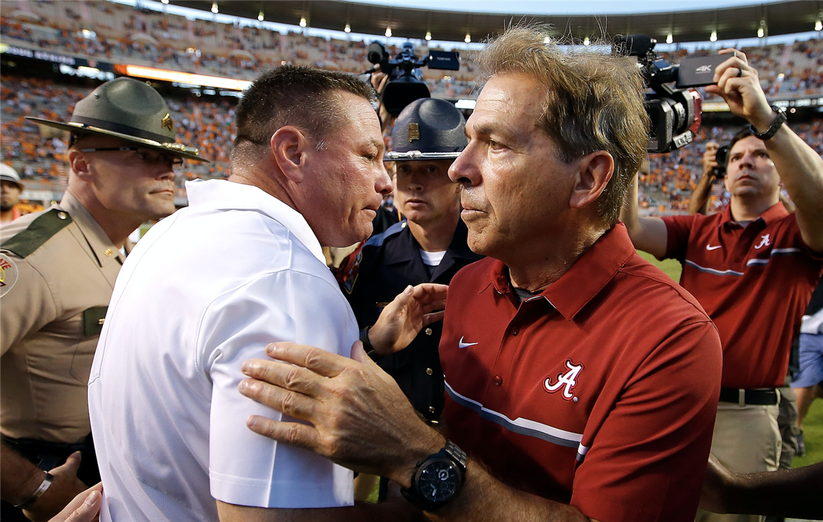 Alabama football: Butch Jones 'very indebted' to Nick Saban, raves over ...