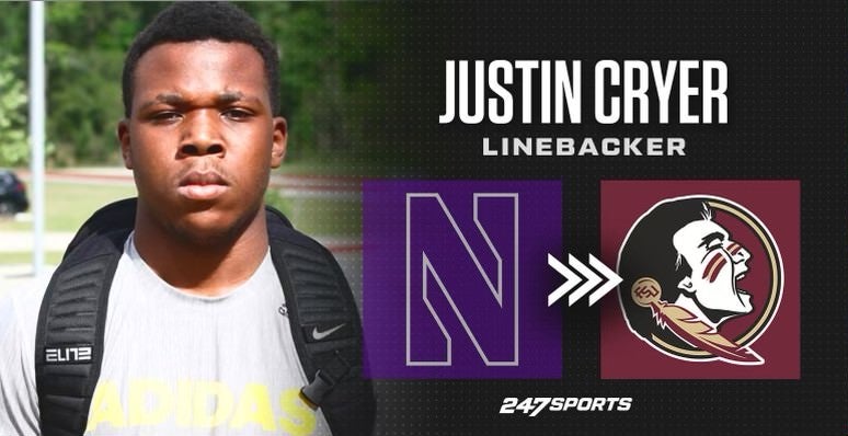 Florida State lands Northwestern LB transfer Justin Cryer