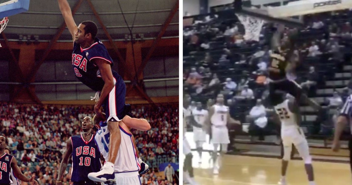 Murray State guard Ja Morant jumps over defender for dunk