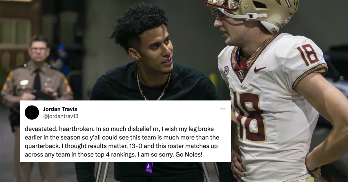 Jordan Travis devastated over FSU's CFP snub: 'I wish my leg broke ...