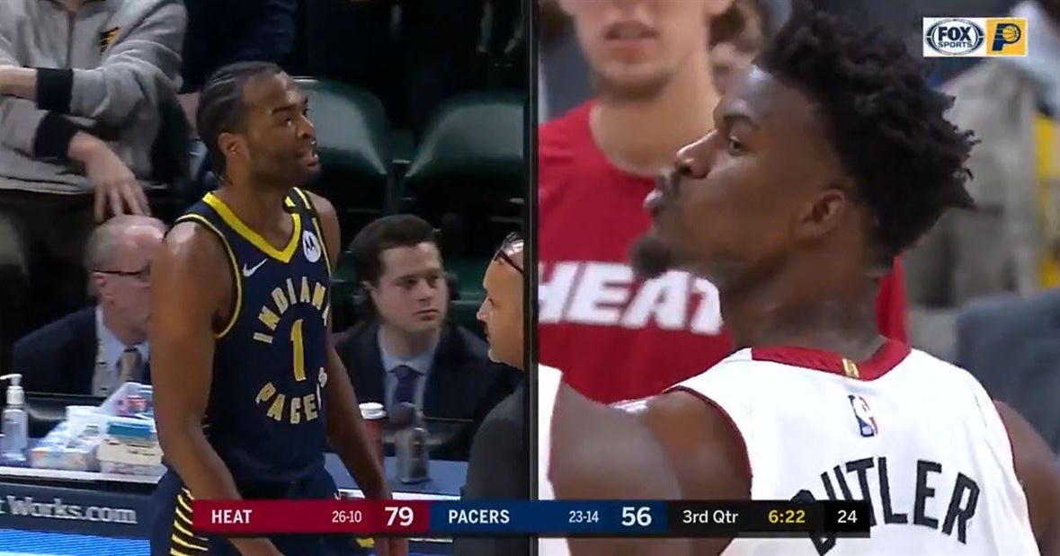 T.J. Warren flips off Jimmy Butler following ejection