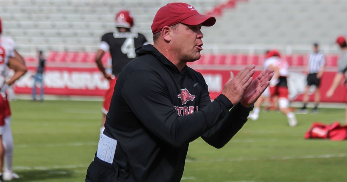 Arkansas LBs coach Michael Scherer being targeted by Barry Odom for coordinator spot on UNLV ...