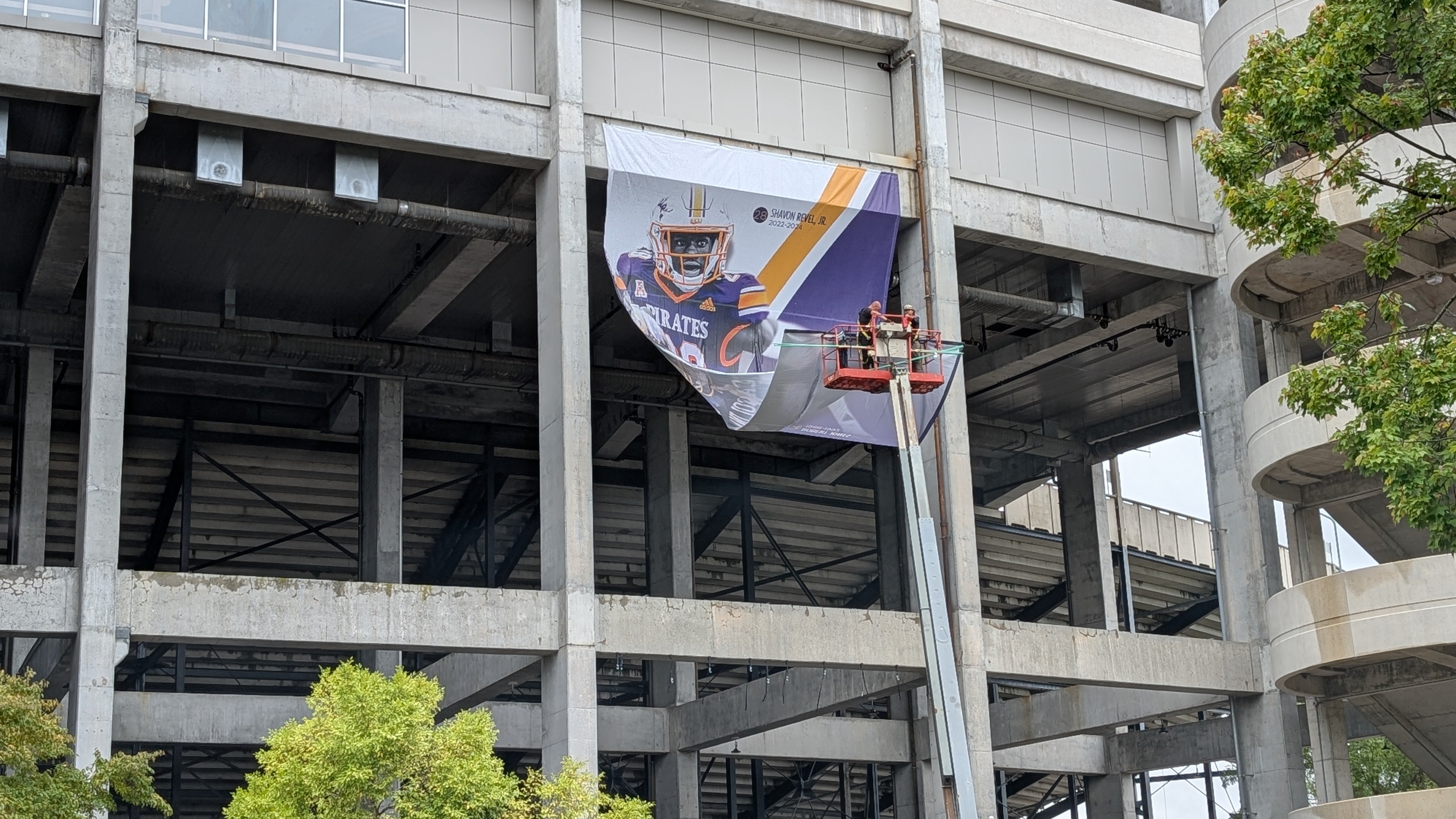 Northside banners going up