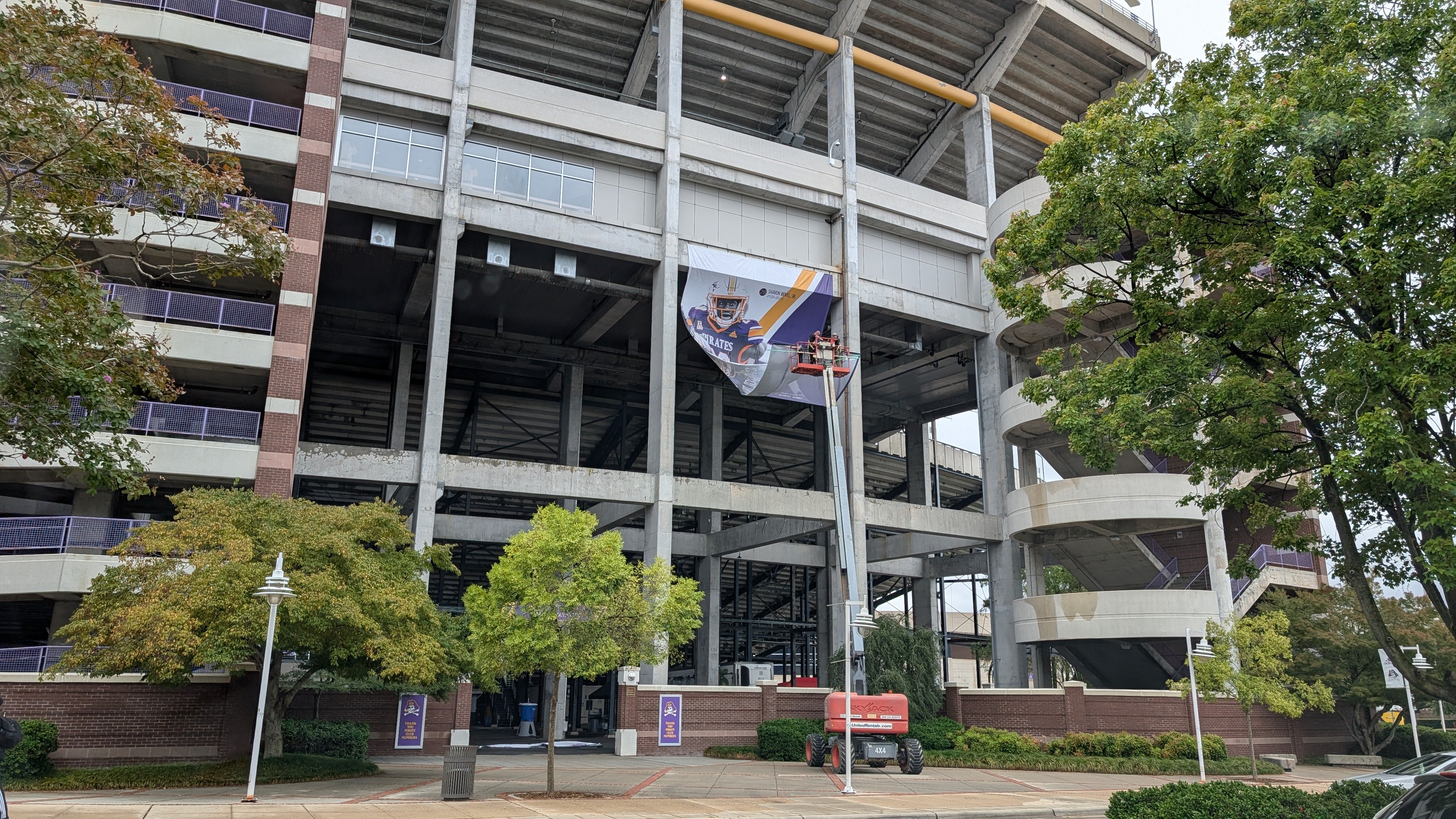 Northside banners going up