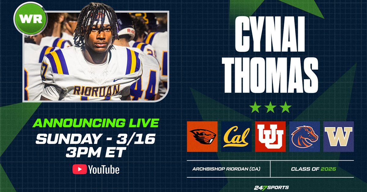 WR Cynai Thomas set to announce commitment Sunday on 247Sports' YouTube ...