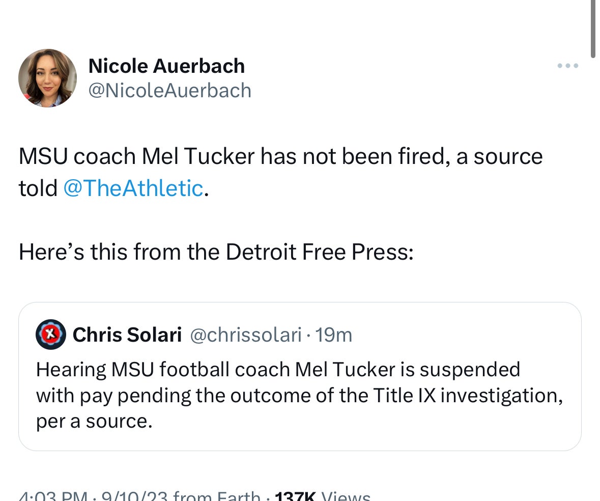 Mel Tucker Accused of Sexually Harrassing Rape Survivor