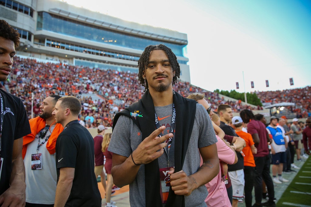 Virginia Tech sophomore guard Rodney Rice steps away from the team