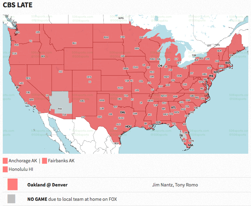 Coverage map released for Broncos-Raiders game