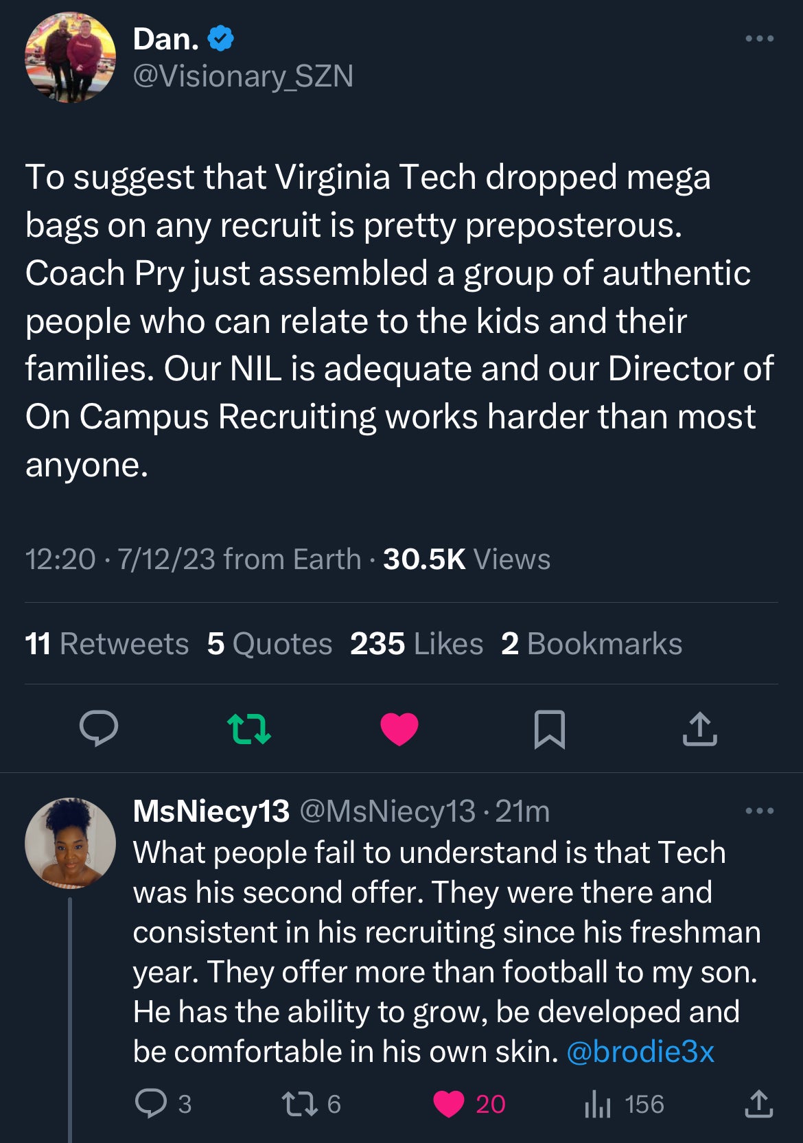 Keylen is Happy to be A Hokie