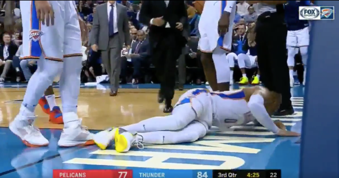 NBA media react to Russell Westbrook injury in the Thunder's win