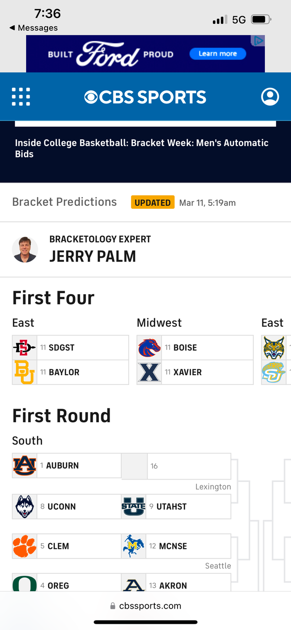 Jerry Palm still has BSU in…..