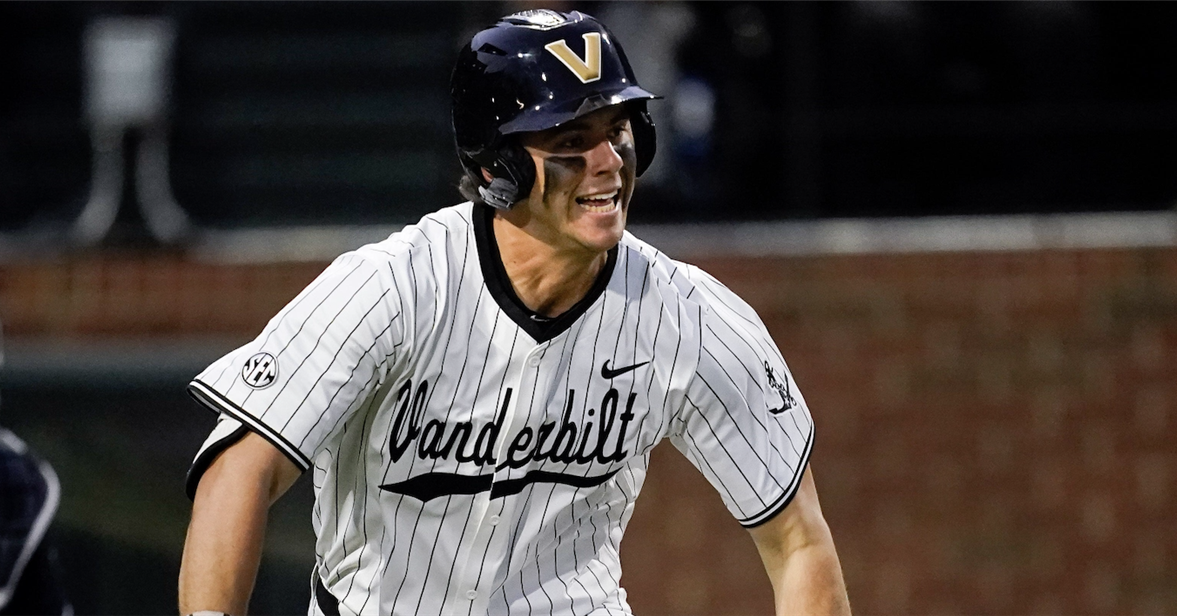 Vanderbilt first baseman Riley Nelson has been knocked down ...