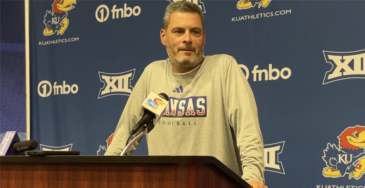 WATCH: Kansas DTs coach Jim Panagos, players meet with media