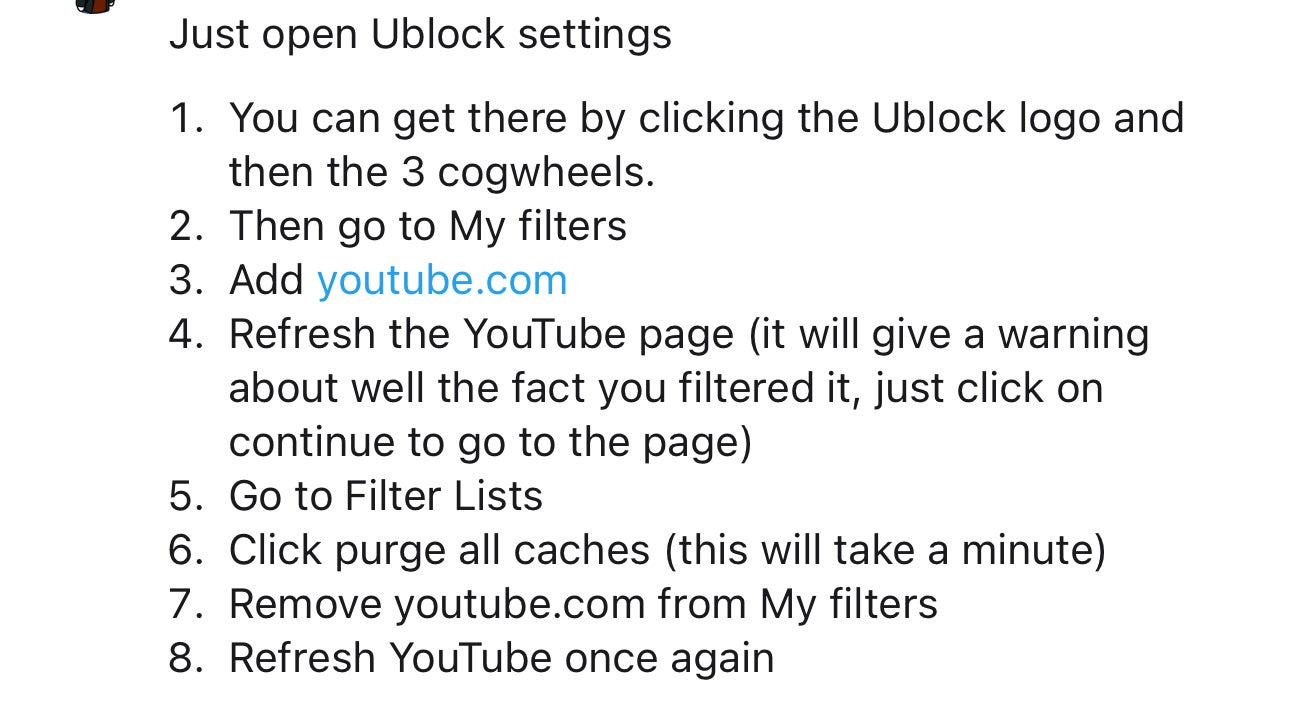Youtube vs Ublock Origin