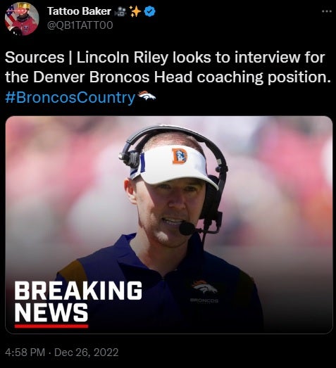 Hackett out at Denver. Riley to interview?