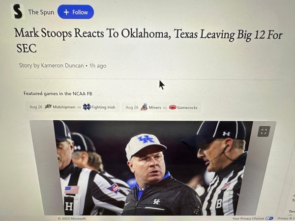 Mark Stoops is Bob's son...who knew?