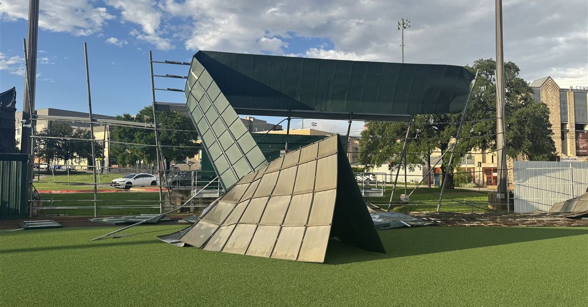 Texas rebuilds destroyed centerfield wall at Disch-Falk Field in time ...