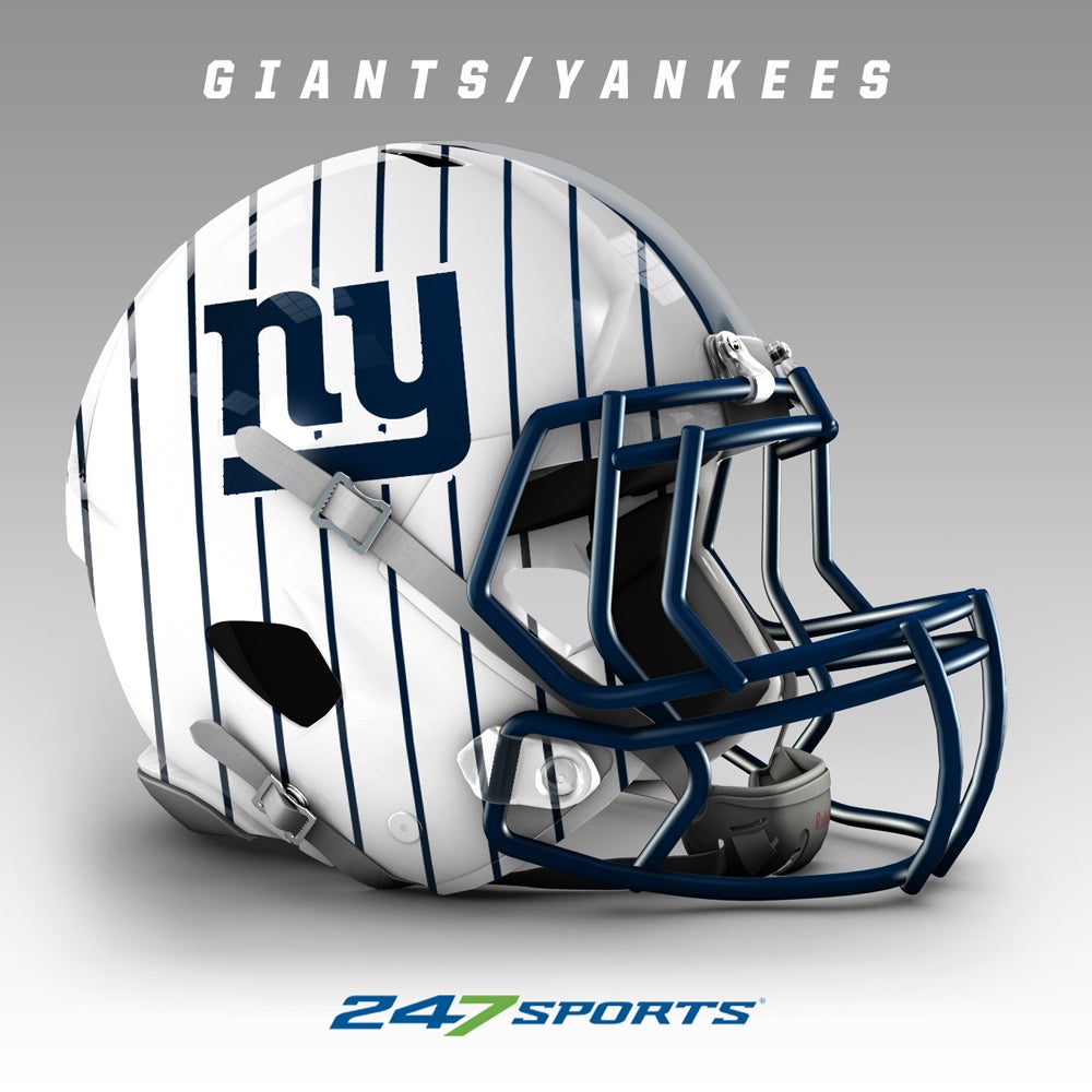 Combining NFL helmets with local NBA, MLB, NHL teams' colors