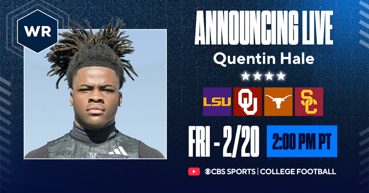 Elite WR Quentin Hale set to commit on CBS Sports HQ