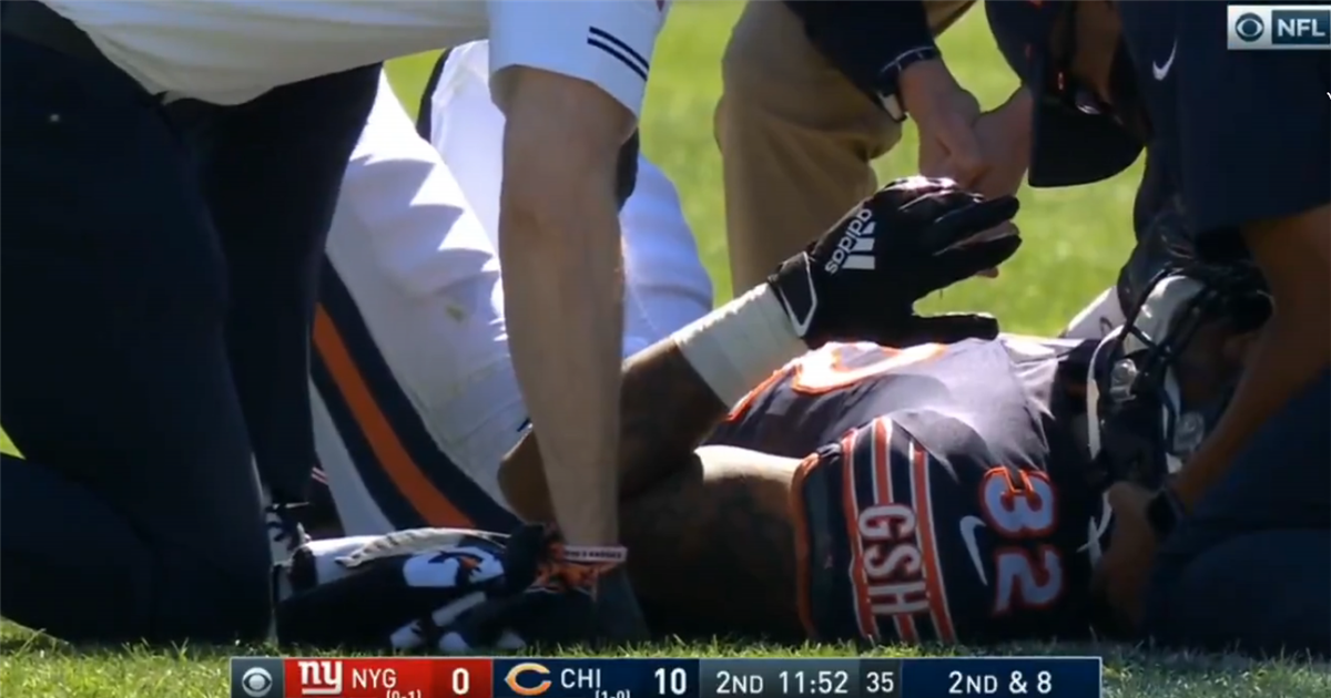 David Montgomery suffers neck injury in second quarter