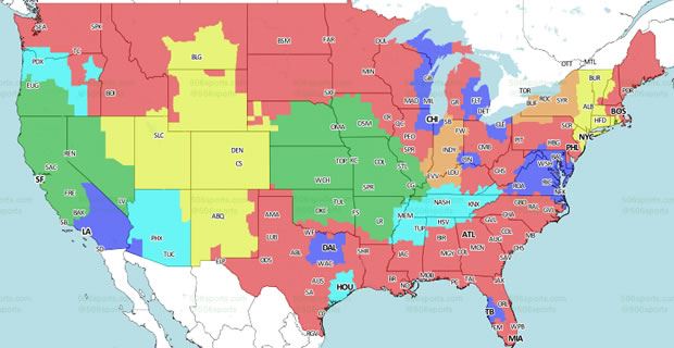 Week 14 coverage map: Oakland Raiders at Kansas City Chiefs