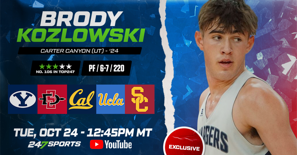 Top 150 forward Brody Kozlowski will make his decision live on 247Sports