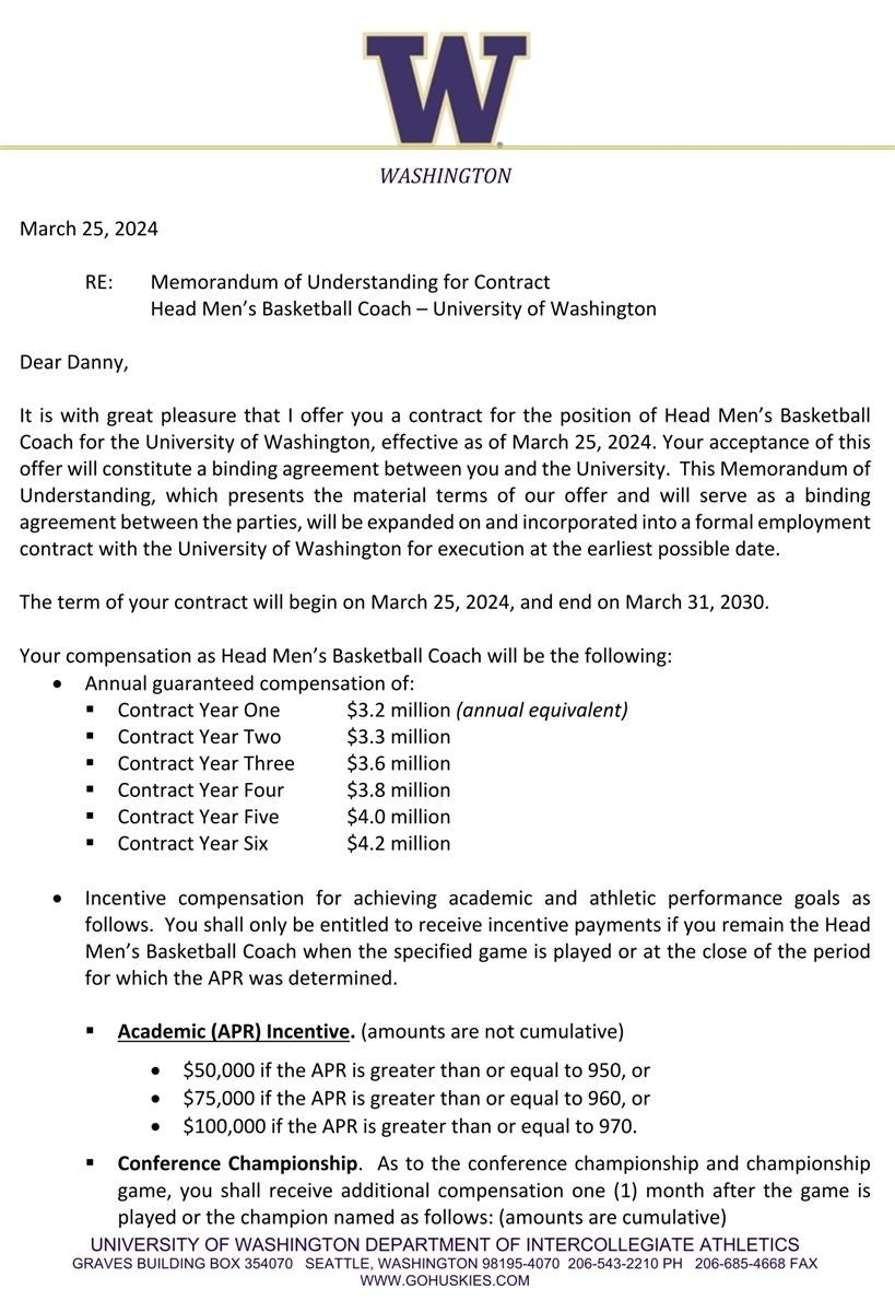 Details of Danny Sprinkle's MOU released