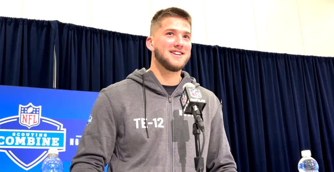 Kansas State's Ben Sinnott speaks from the NFL Combine