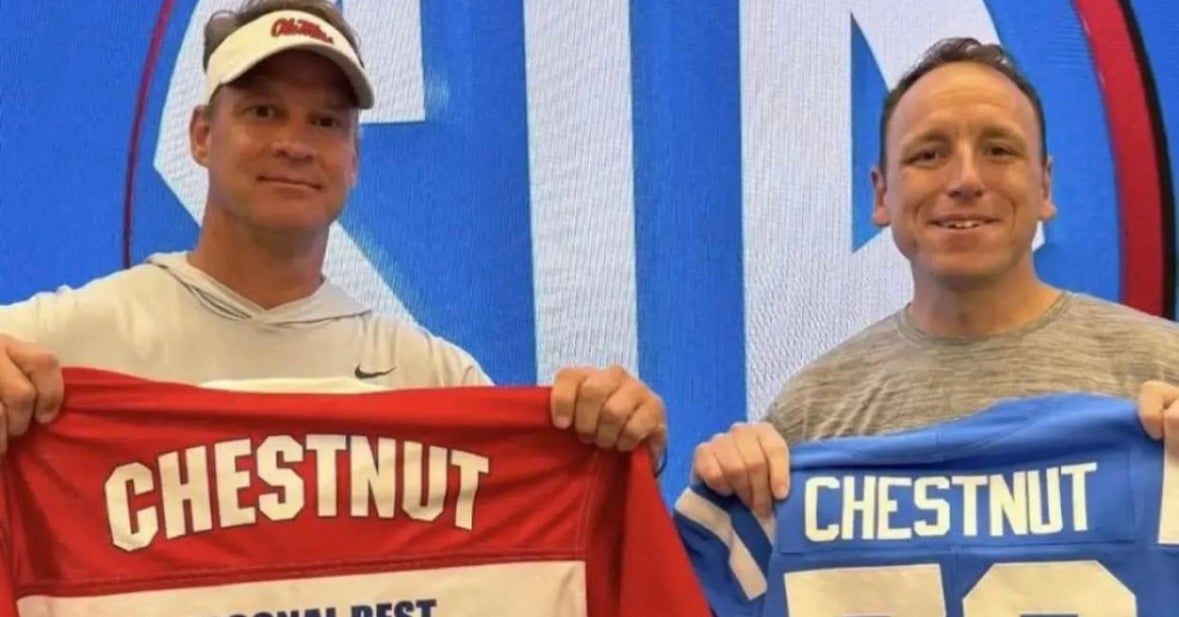 Lane Kiffin expresses support toward newfound Ole Miss fan Joey Chestnut