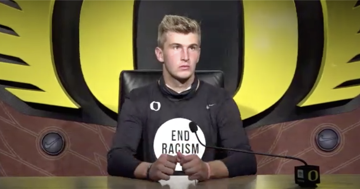 Watch: Oregon QB Tyler Shough talks after win over Stanford