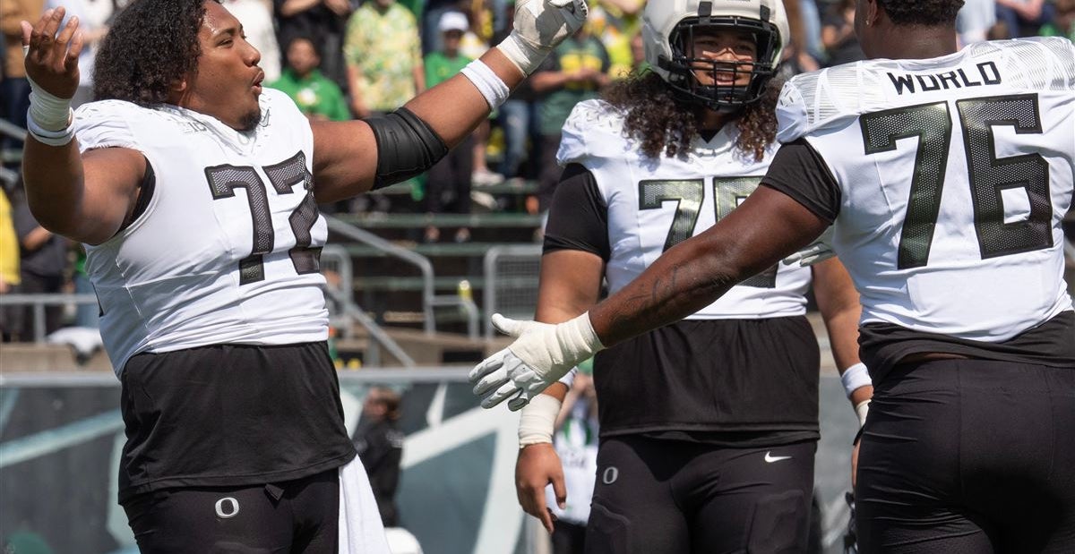 The state of Oregon's OL room following the conclusion of spring