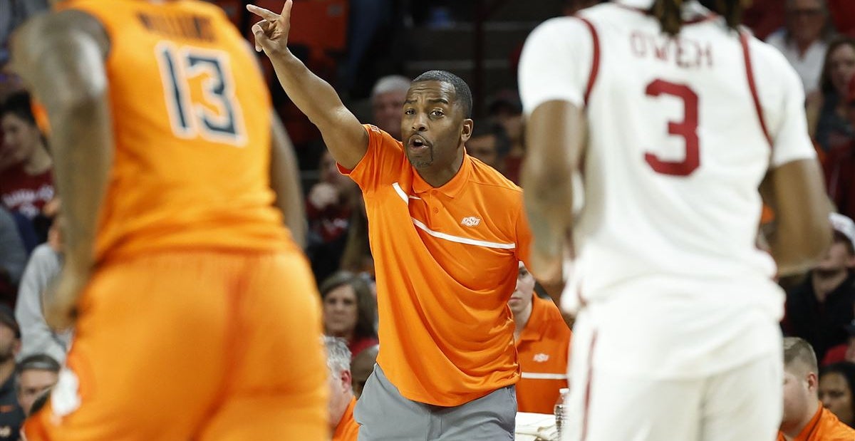 Oklahoma State head men's basketball coach Mike Boynton speaks on 13th ...