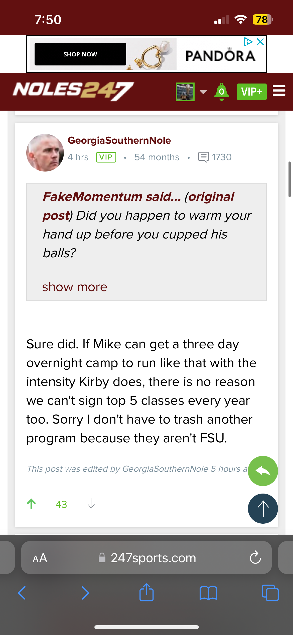 Gold FSU thread about our recent camp