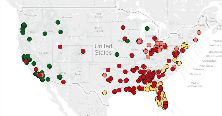 Here's a map of where the players in the CFB Playoff come from