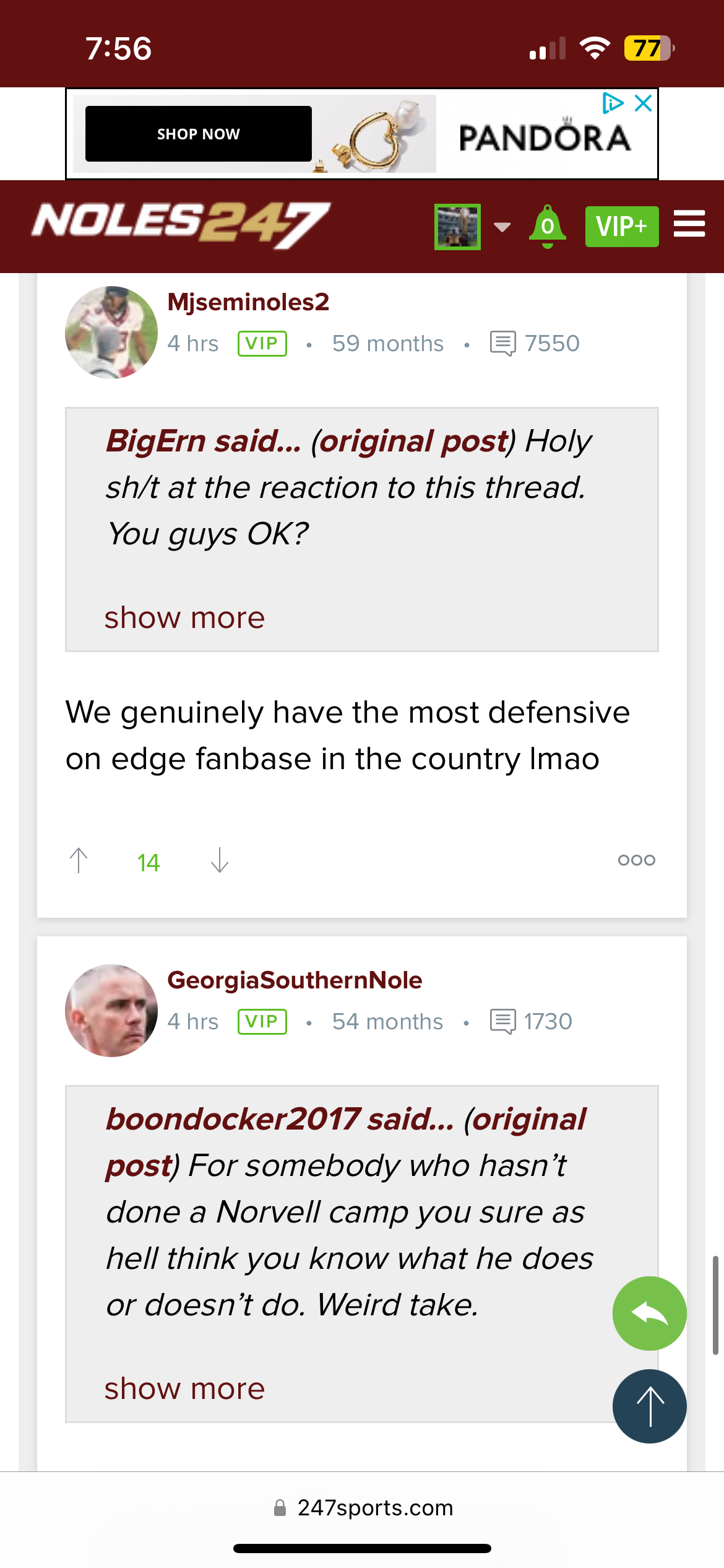 Gold FSU thread about our recent camp