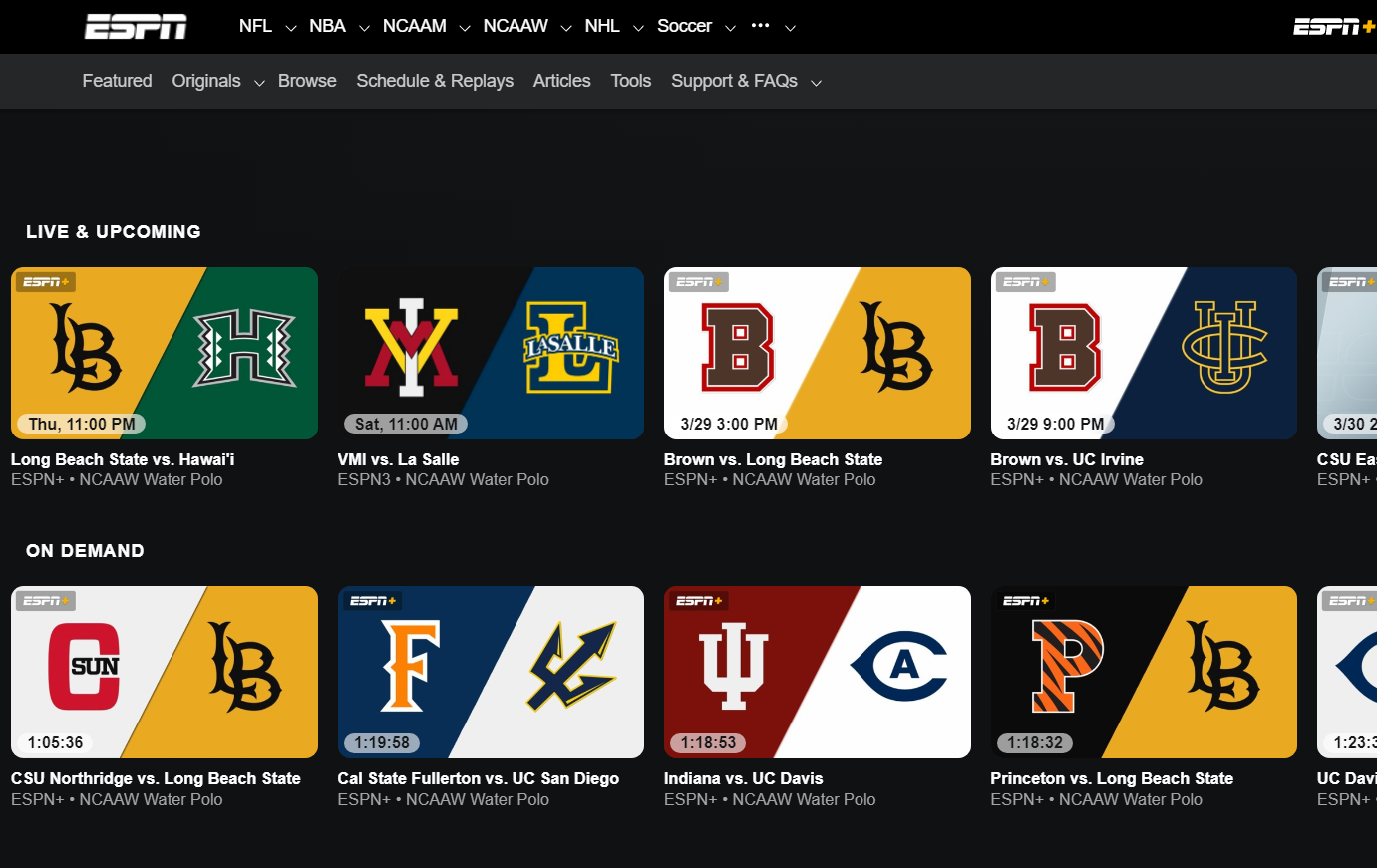 #5Wtr Polo v #7LBSU, W9-7/ v #3Cal, W9-8, 2 buzzer beaters v Cal