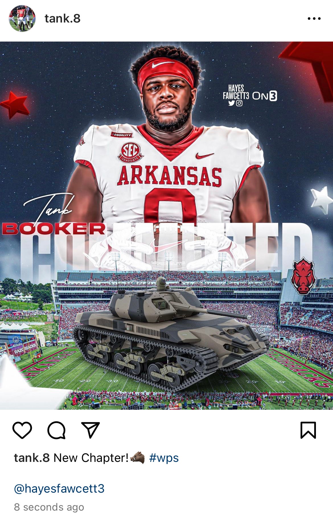 Tank Booker to Arkansas
