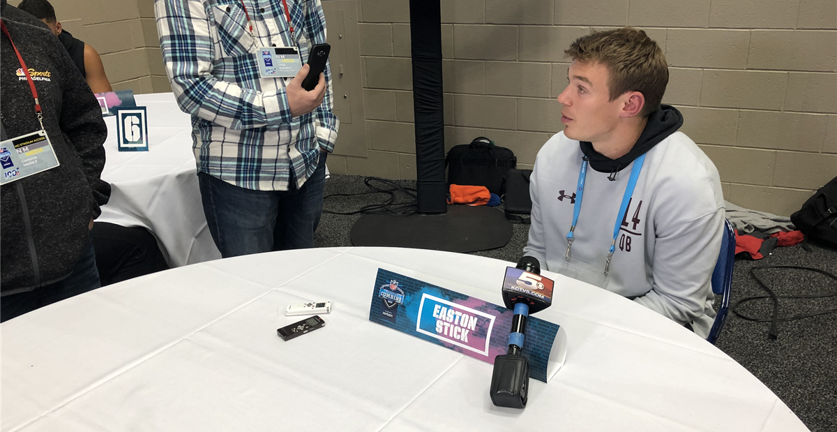Easton Stick Faces Reporters at NFL Combine