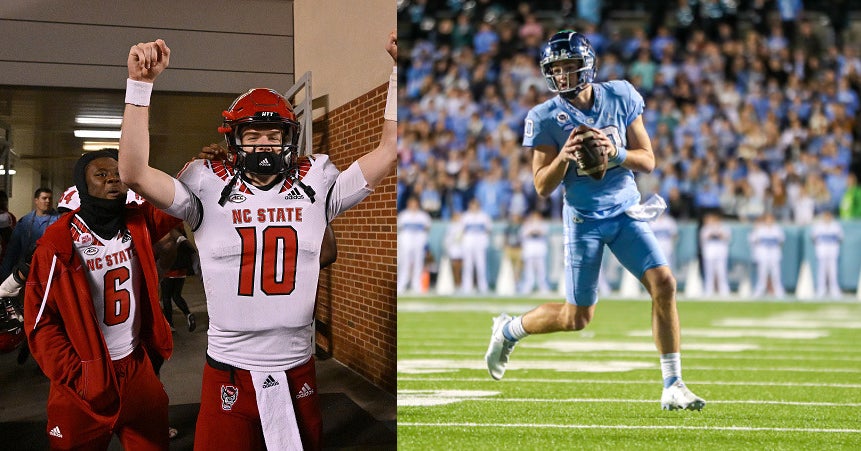 NC State QB Ben Finley trolls UNC's Drake Maye's previous comments ...