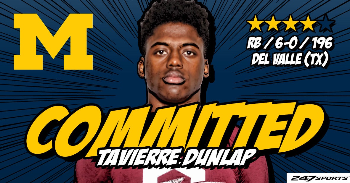 Top247 RB Tavierre Dunlap commits to Michigan Wolverines