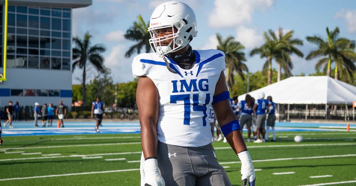 Four-star offensive tackle Jimothy Lewis is inside the Manning Center