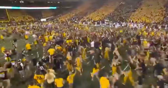Iowa beats Penn State: Fans storm field at Kinnick Stadium as Hawkeyes ...