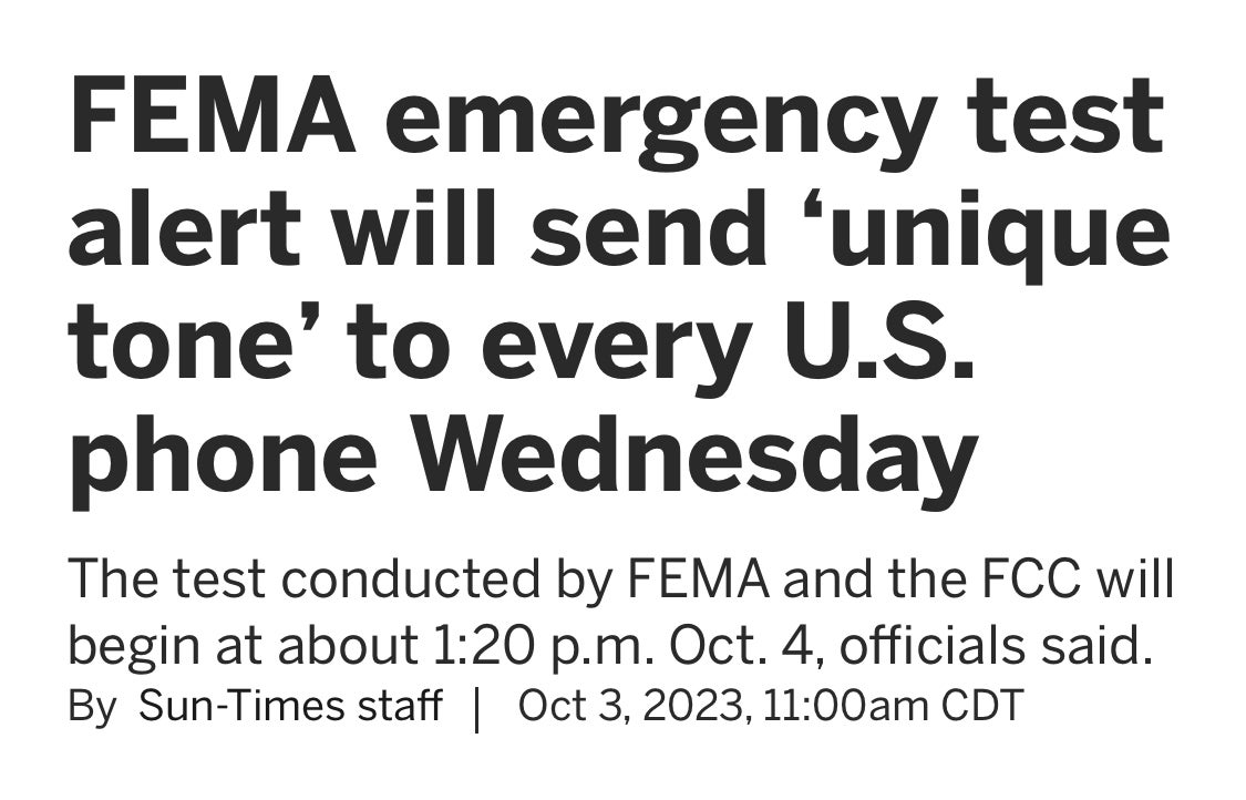 FEMA Emergency Test today