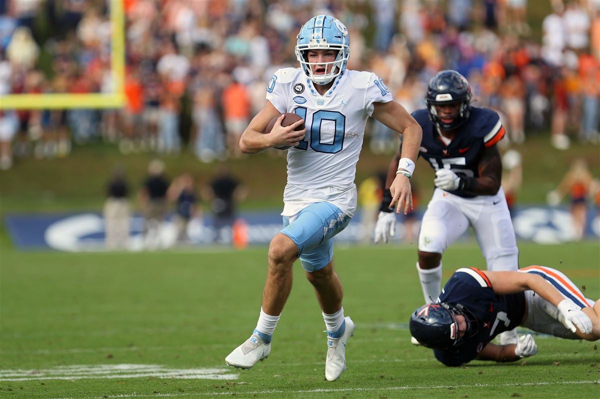 Drake Maye shines in UNC 31-28 victory over Virginia
