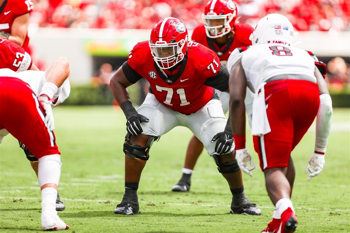Georgia offensive tackle Earnest Greene following through on early hype