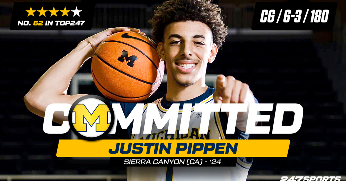 Four-star guard Justin Pippen, son of Scottie Pippen, commits to Michigan