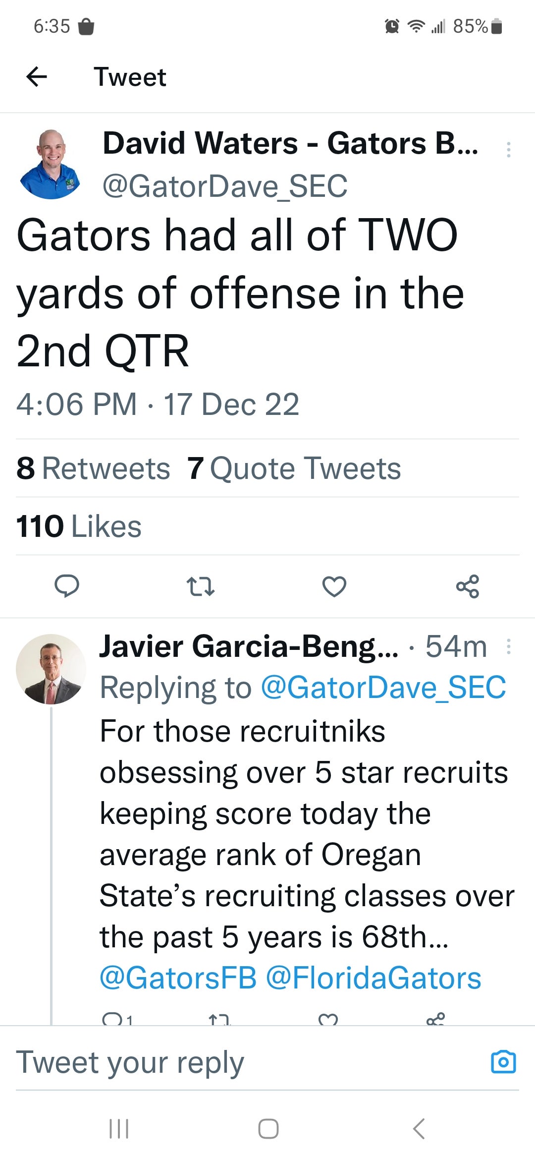 Gator fans are hilarious on Twitter..