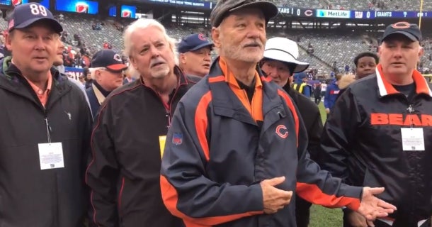 Video: Bill Murray sings "Bear Down, Chicago Bears" on sidelines