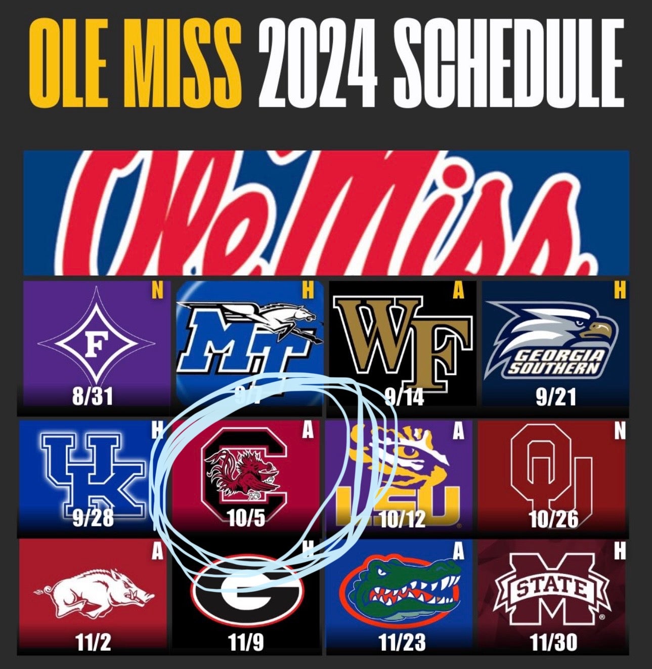 Ole Miss Football Game Date Announced